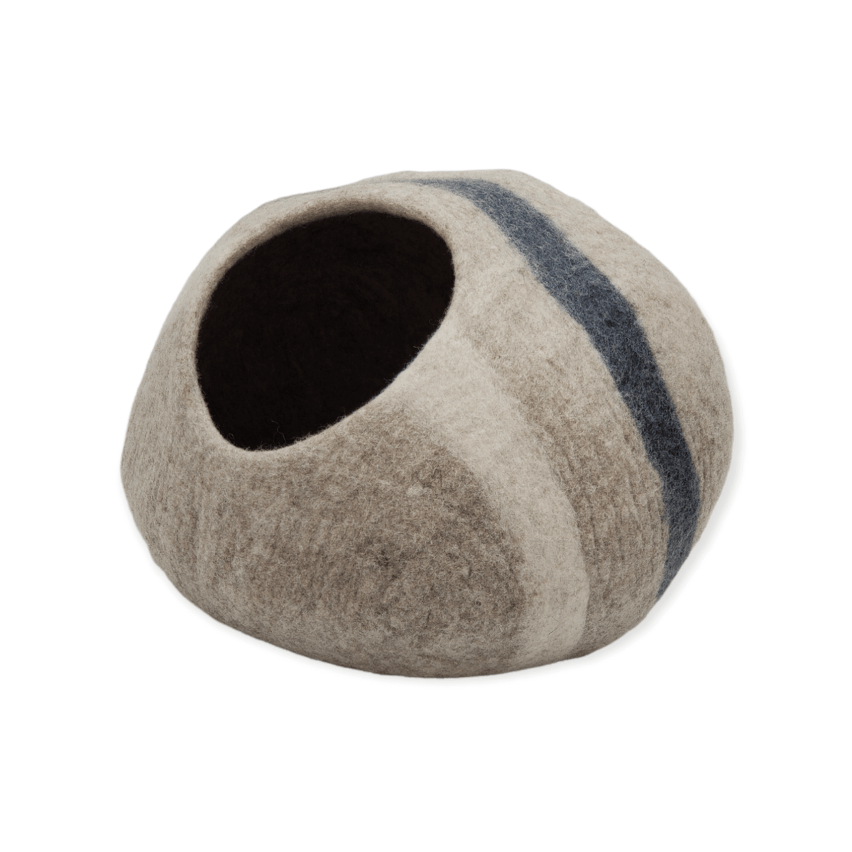 Felt Cat Cave, Light Grey Striped – Clearly Loved Pets